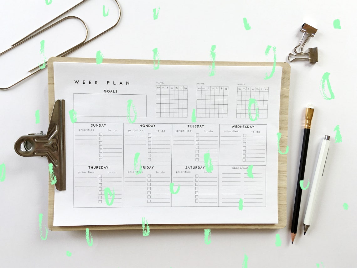 BUNDLE WEEKLY PLANNER Printable. 10 Weekly Organizer Planner Pages ...
