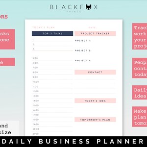Boss Lady Planner Kit, Daily Weekly Planner Printable, Hourly Business ...