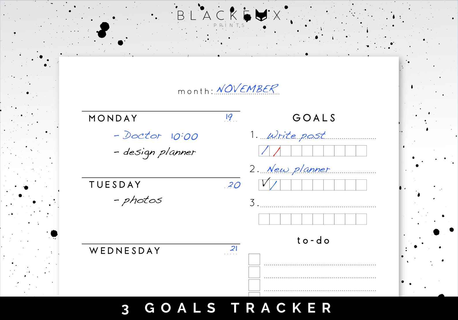 Goal Setting Planner Printable, Weekly Organizer With Goal Tracker ...