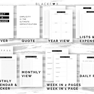 Simple Printable Planner Bundle, Minimalist 2019 Planner, Daily Planner ...