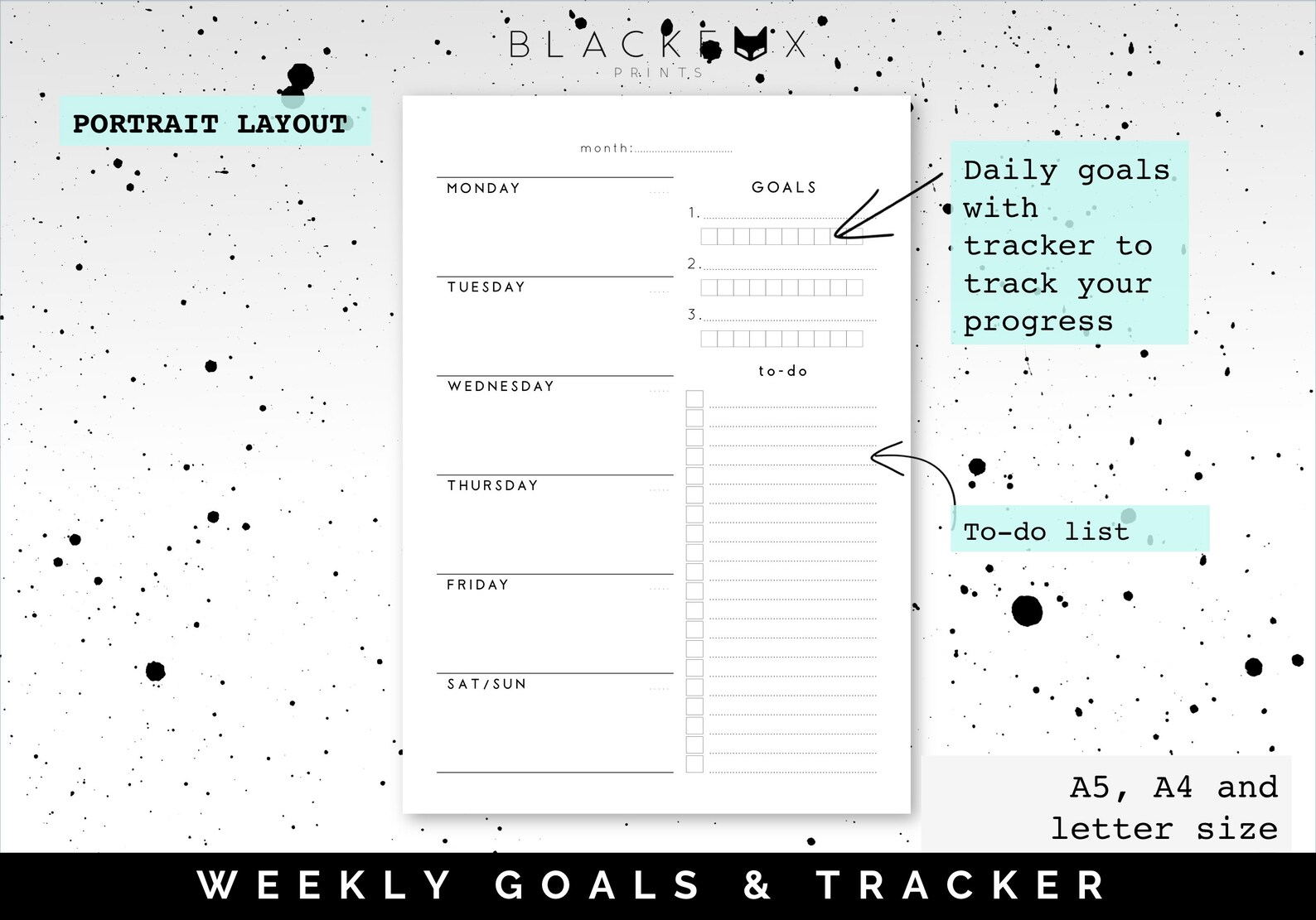 Goal Setting Planner Printable, Weekly Organizer With Goal Tracker ...