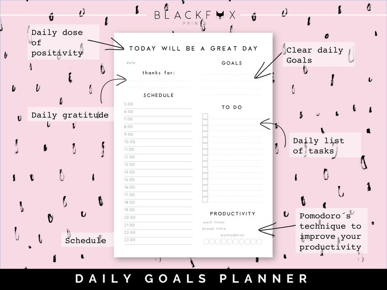 Goal Setting Planner Printable, Goal Digger Daily Planner & Weekly ...