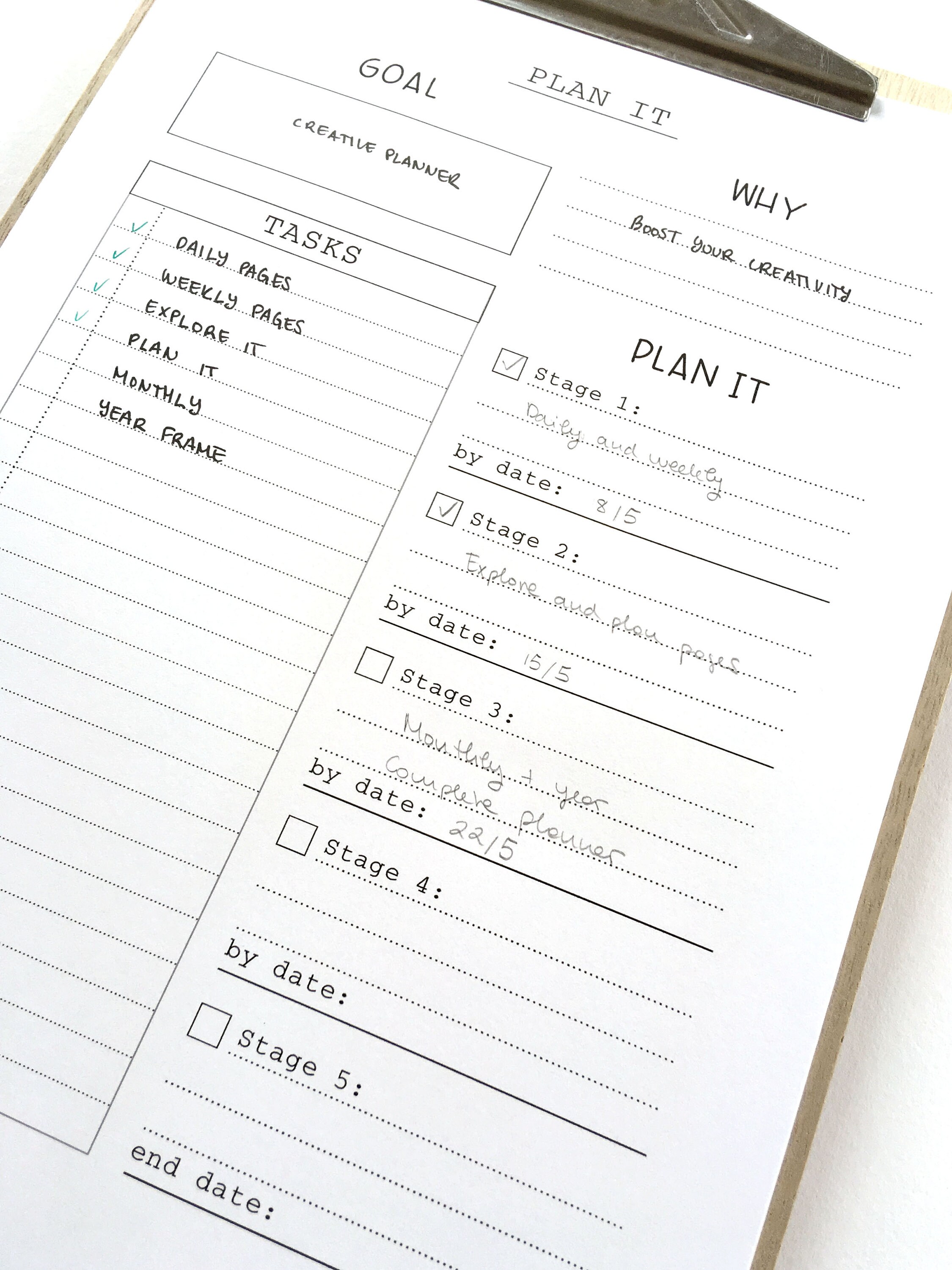 Explore & Plan pages Creative Planner Printable Idea | Etsy