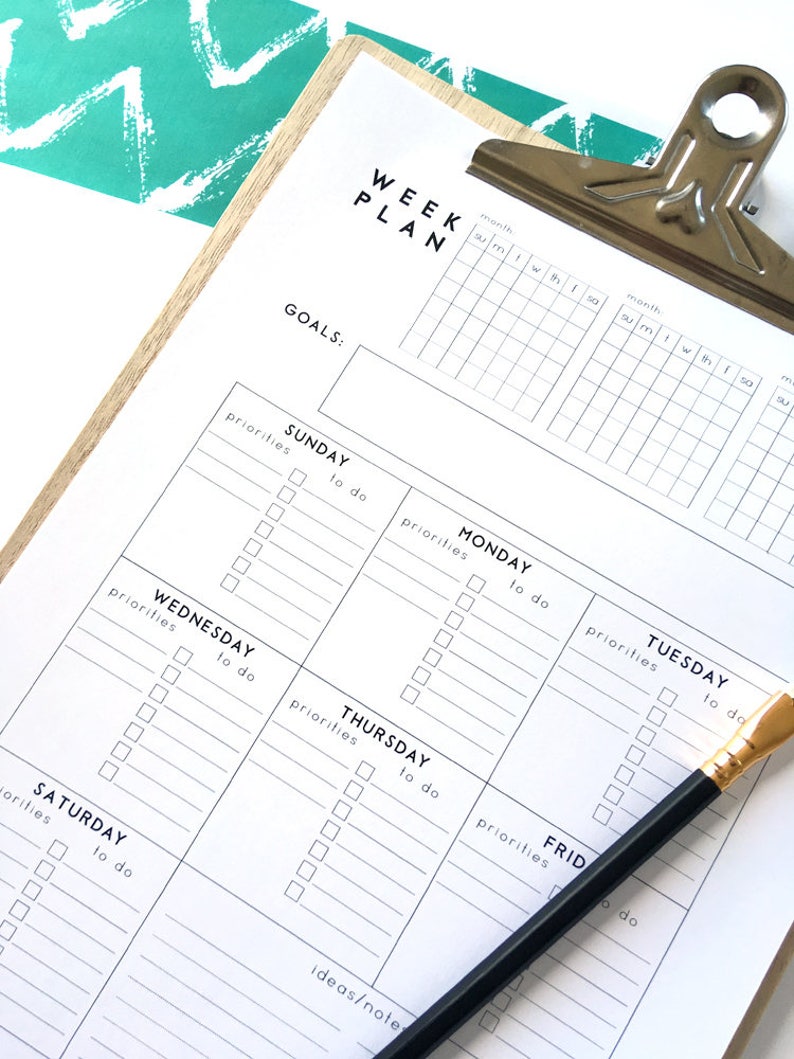 WEEKLY PLANNER Printable Kit Digital Download Printable | Etsy