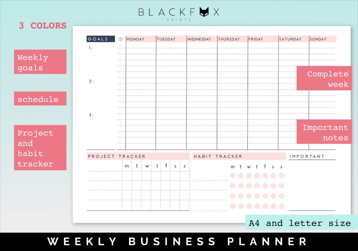 Boss Lady Planner Kit Daily Weekly Planner Printable Hourly - Etsy