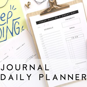 Journal Daily Planner, Bullet Journal Digital Download Planner Inserts ...