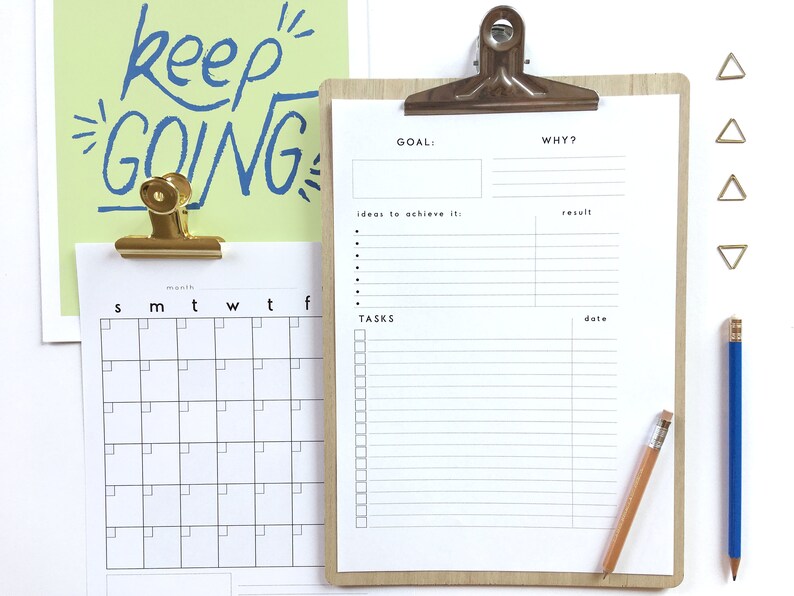 Goal Planner Monthly Planner Printable, Goal Setting Productivity ...