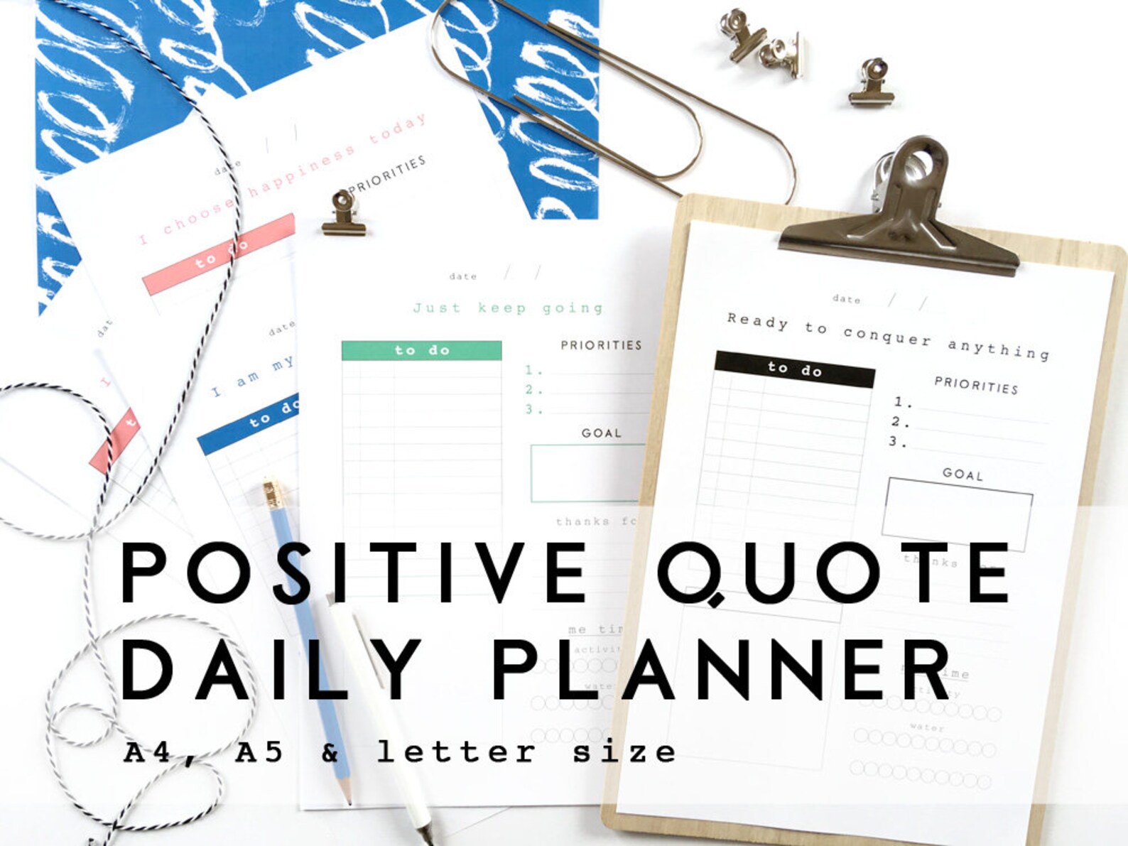 Daily Planner. Positivity Quote. Happy Planner. Printable A4 - Etsy