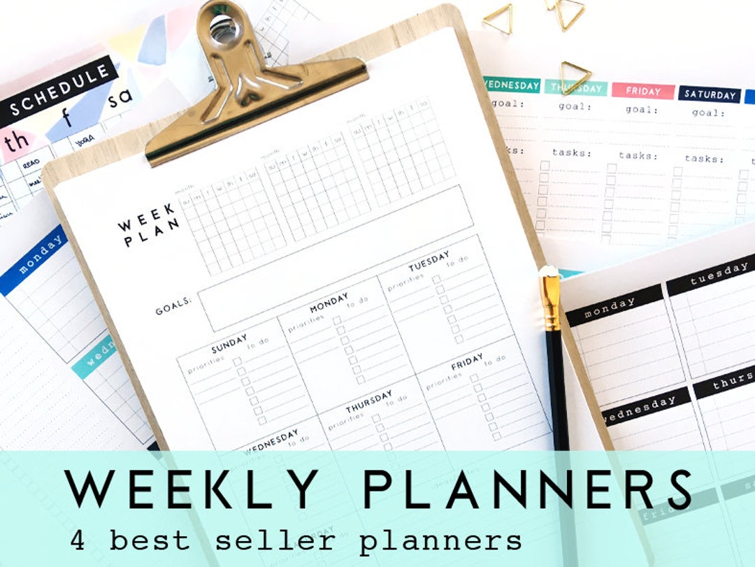 WEEKLY PLANNER Printable Kit Digital Download, Printable Minimalist Eco ...