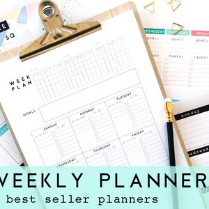 WEEKLY PLANNER Printable Kit Digital Download, Printable Minimalist Eco ...