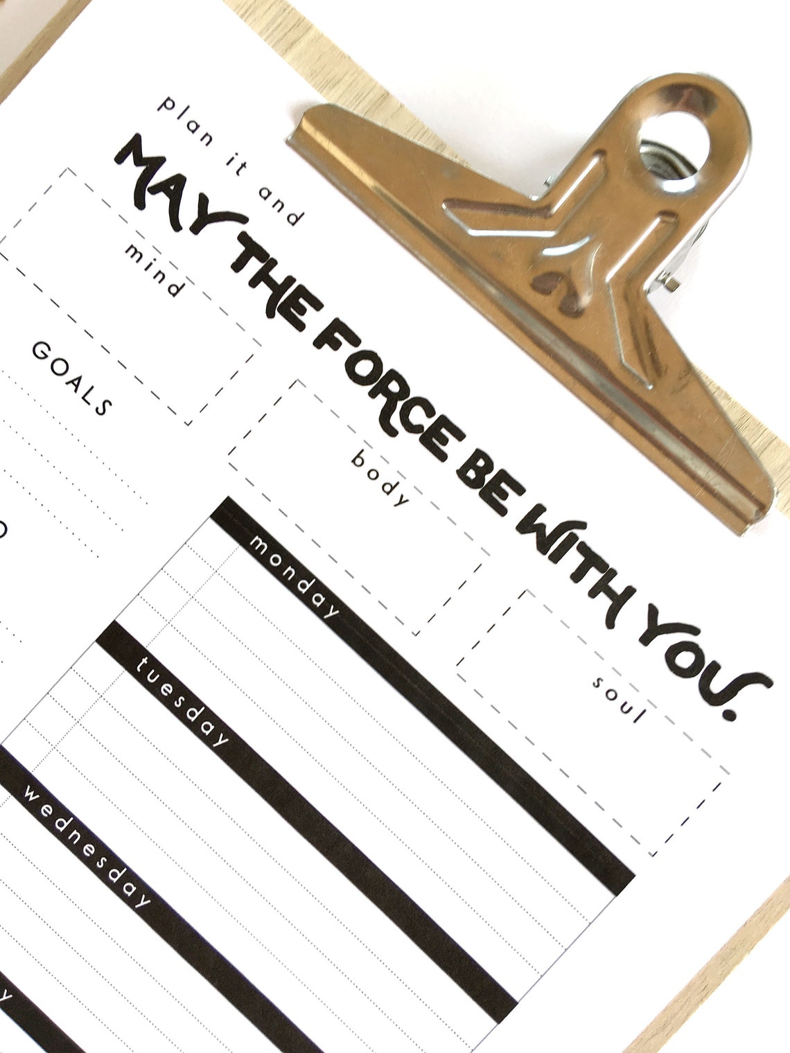 May the 4th Star Wars Weekly Planner Printable, Digital Download, Jedi ...