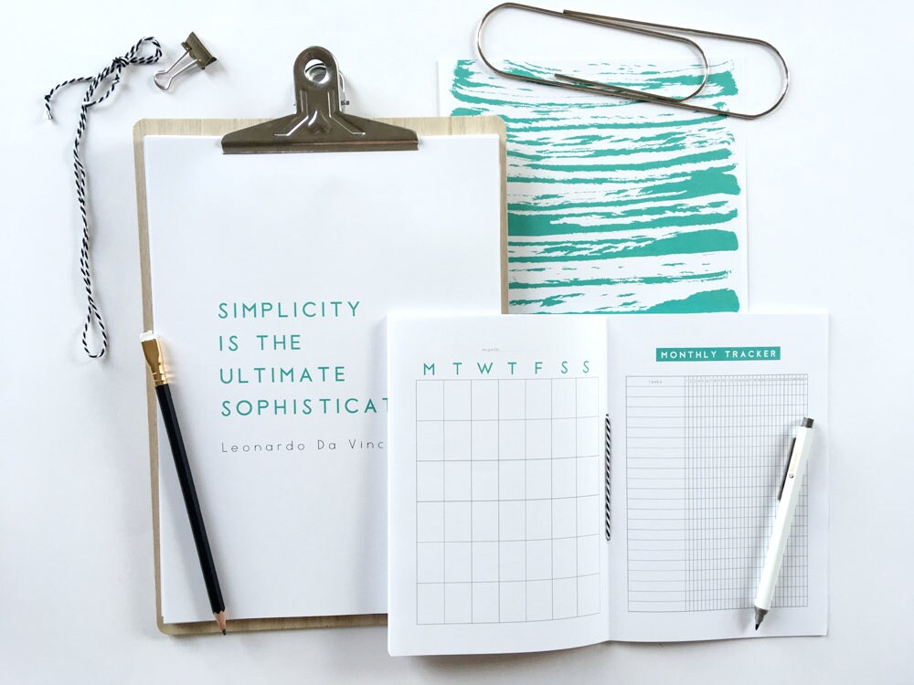 Simple Printable Planner Bundle, Minimalist 2019 Planner, Daily Planner ...