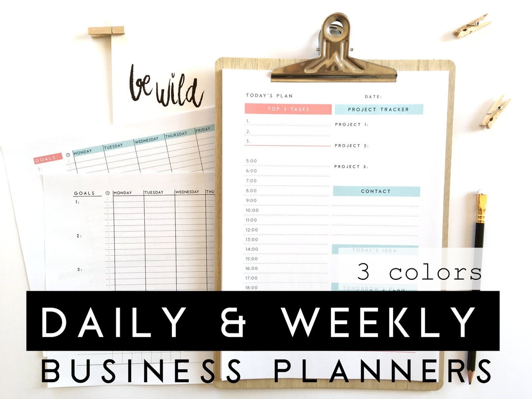 Boss Lady Planner Kit, Daily Weekly Planner Printable, Hourly Business ...