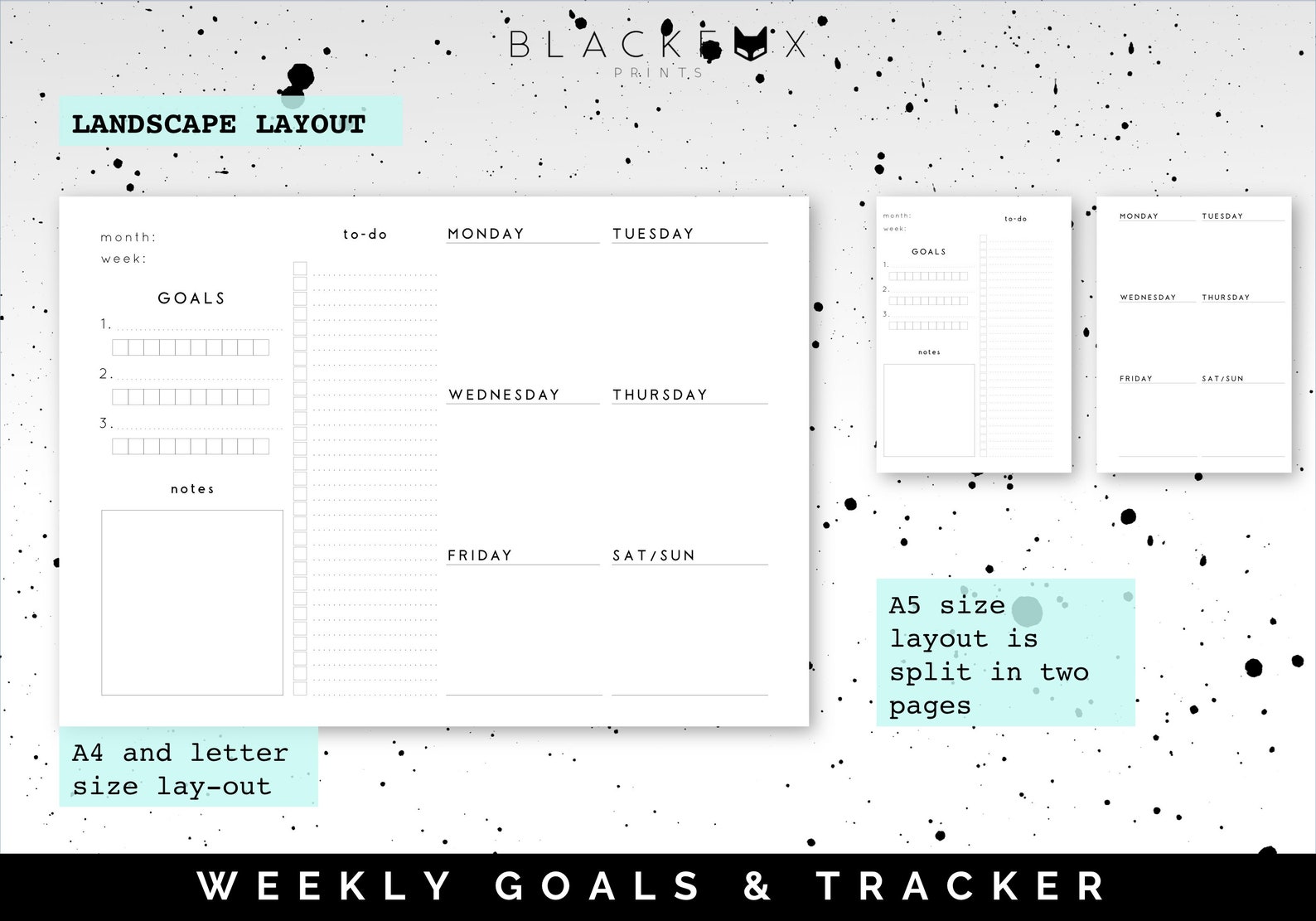Goal Setting Planner Printable, Weekly Organizer With Goal Tracker ...