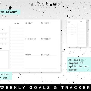 Goal Setting Planner Printable, Weekly Organizer With Goal Tracker ...