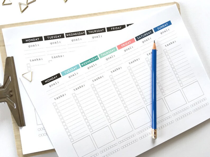 WEEKLY PLANNER Printable Kit Digital Download, Printable Minimalist Eco ...