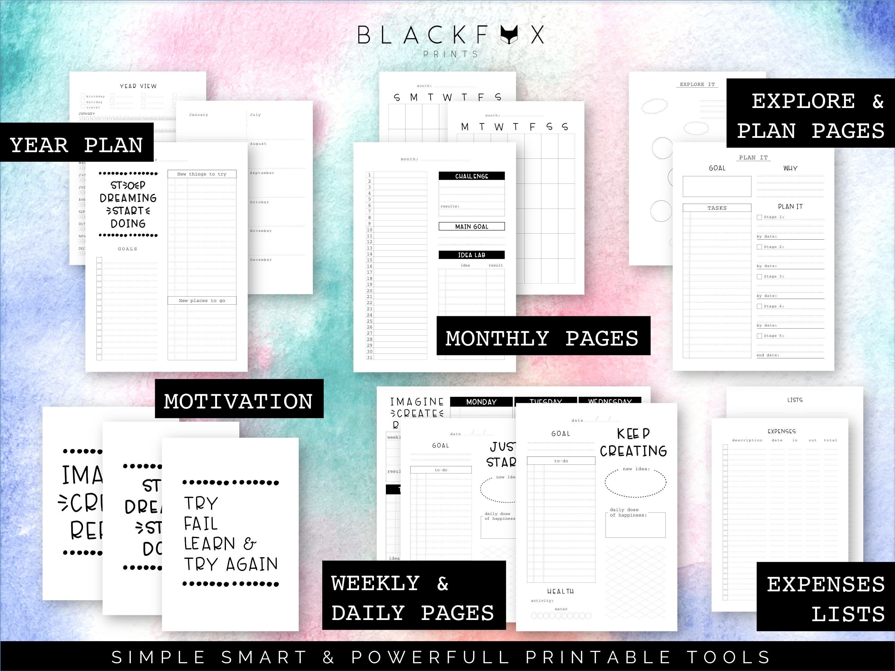 Creative Planner Printable, Creative Journal Inspirational Planner ...