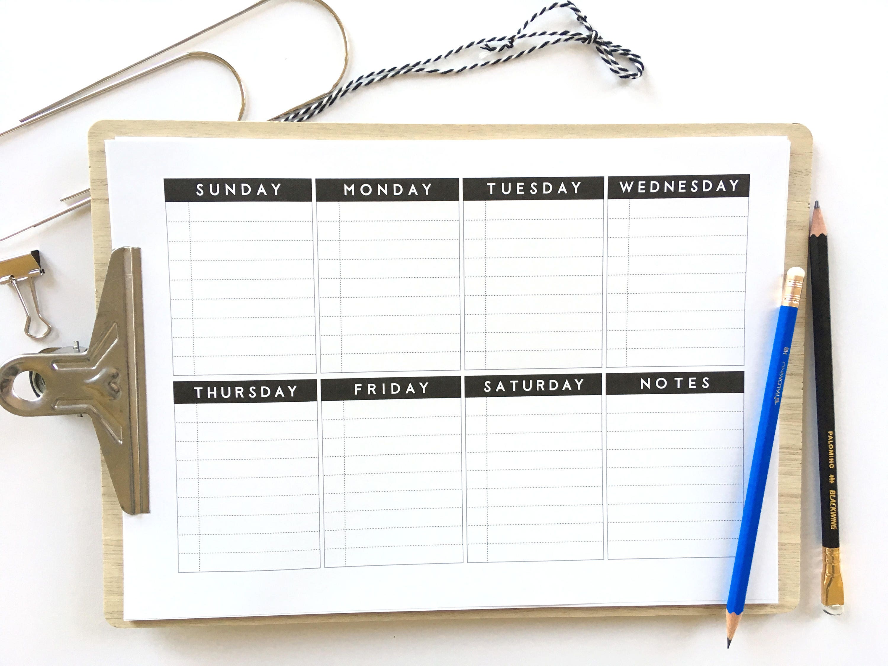 Notebook Style Weekly Planner Digital Download Printable Week - Etsy Canada