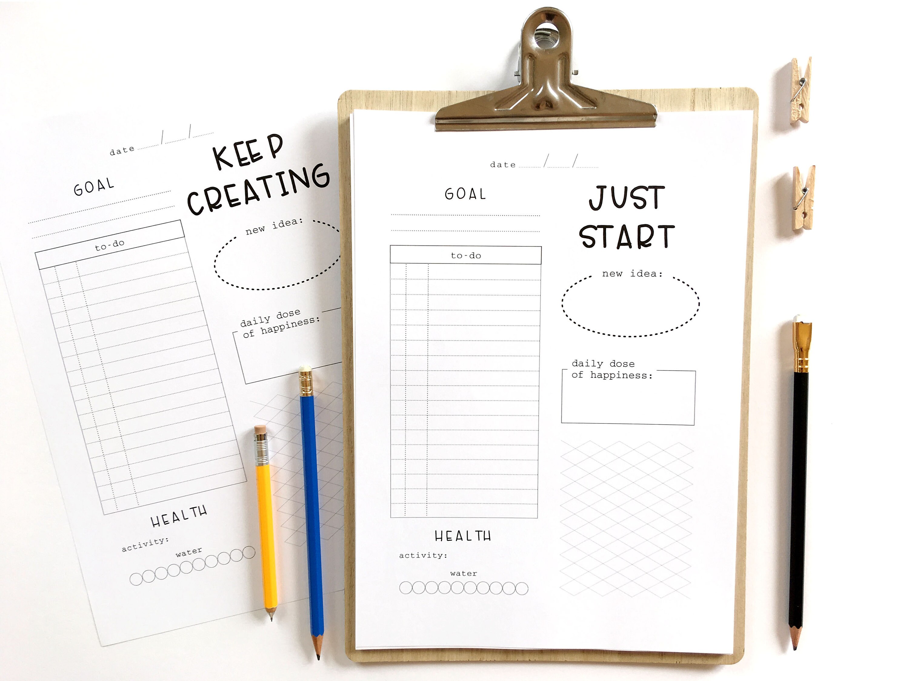 Creative Daily Weekly Planner Set, Digital Download Printable Planner ...