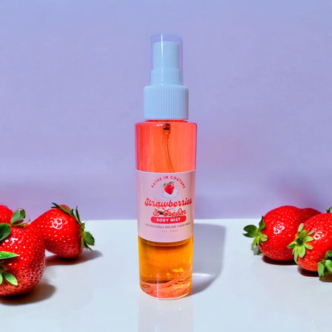 Strawberries and Creambody Mist Scented Spray Gift Idea Strawberry ...