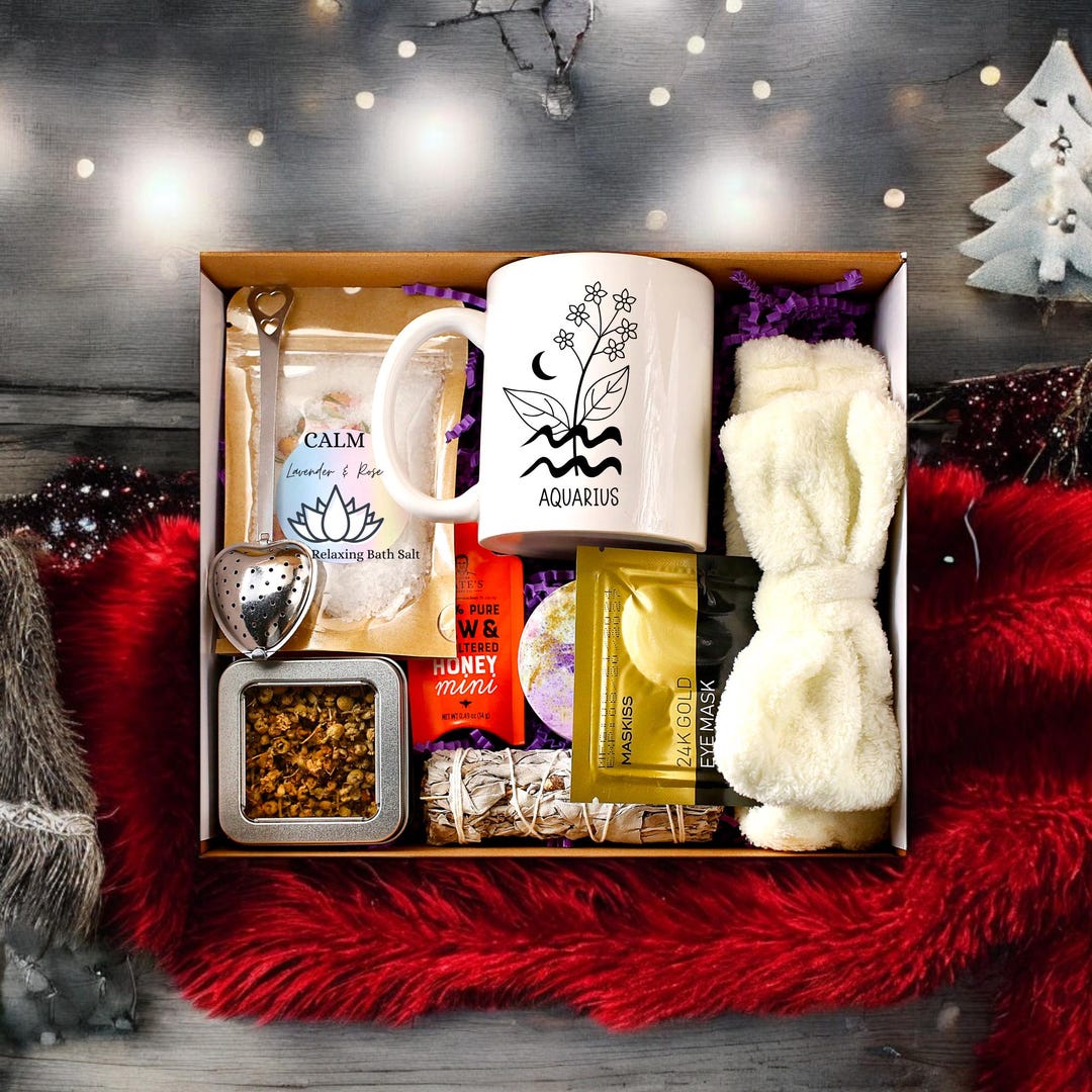 Aquarius Zodiac Gift Box: Reiki-infused Self-care Kit - Etsy