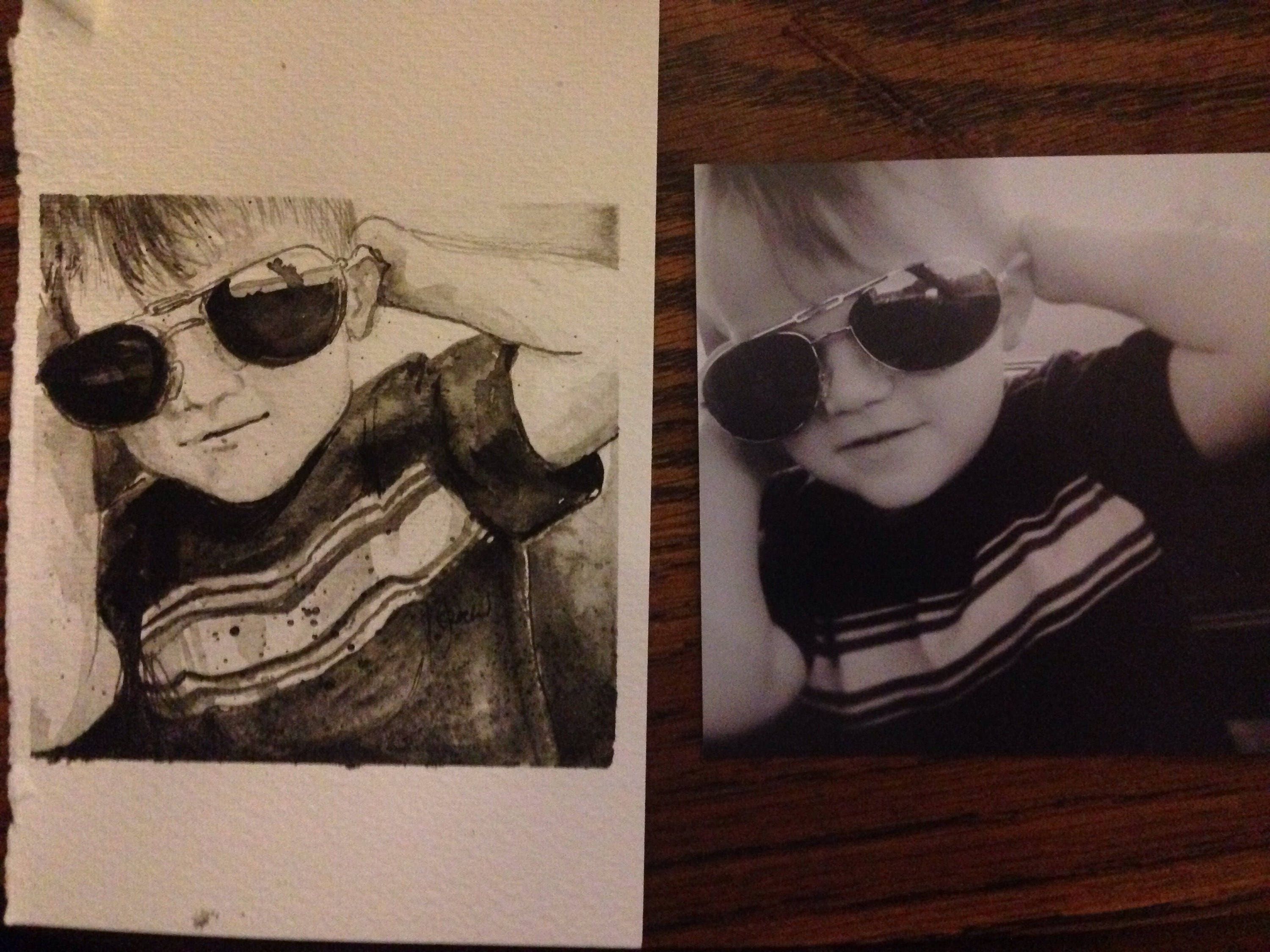 Custom Portraits Hand-painted With Ink From Photo selfies | Etsy