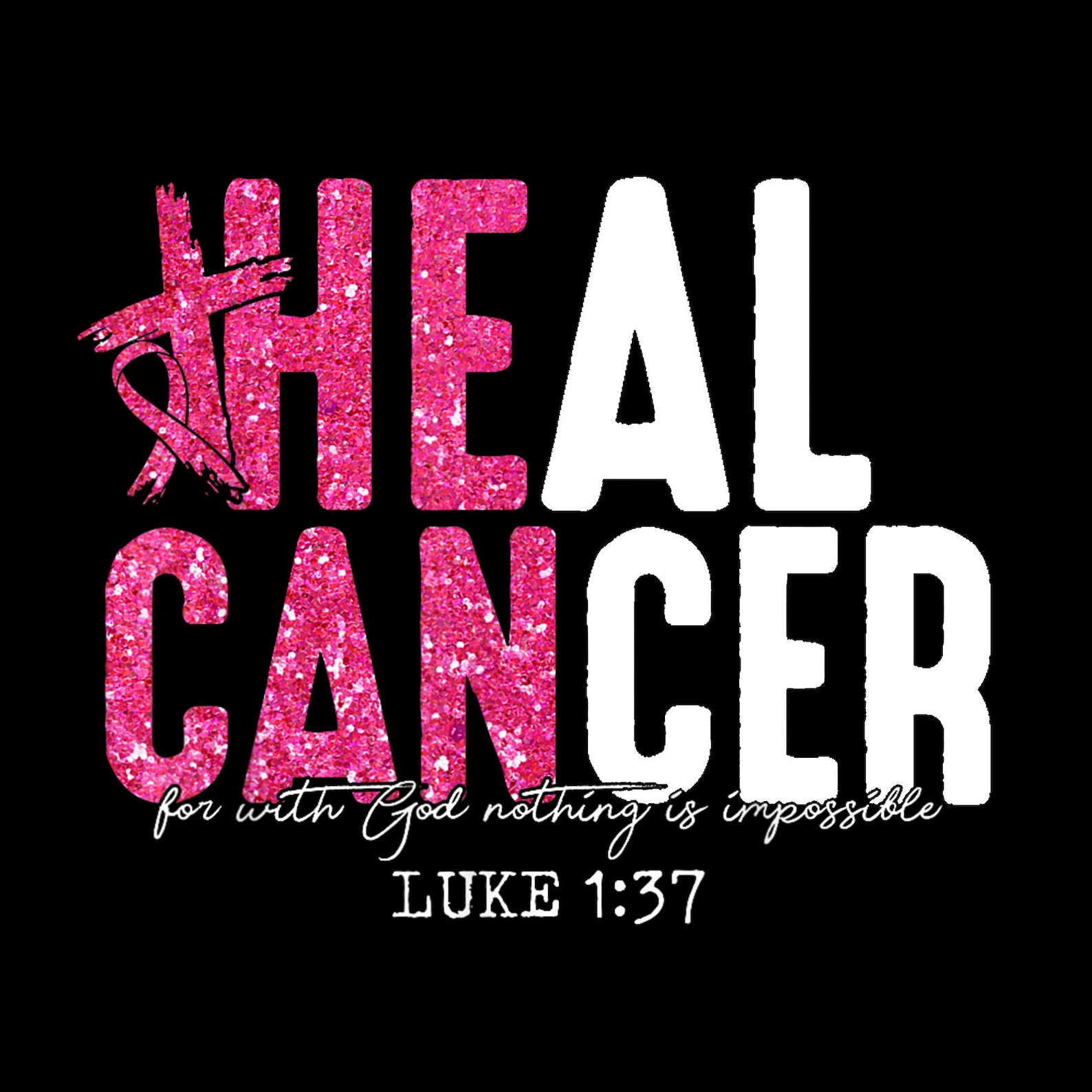 Heal Cancer Believe God Christian Breast Cancer Awareness Png, Digital ...