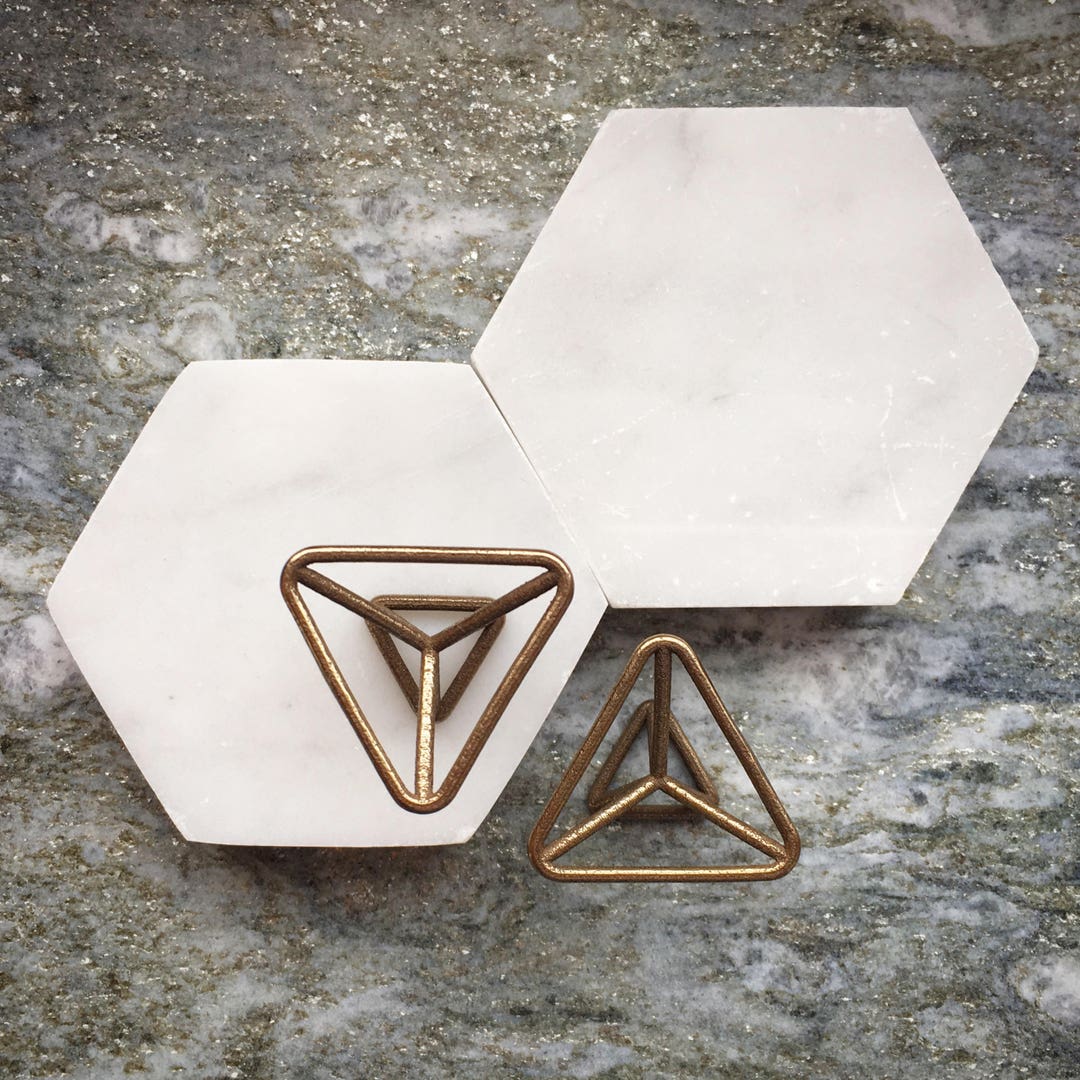 Modern Triangular Cufflinks /// 3D Printed Minimalist Gift for Him ...