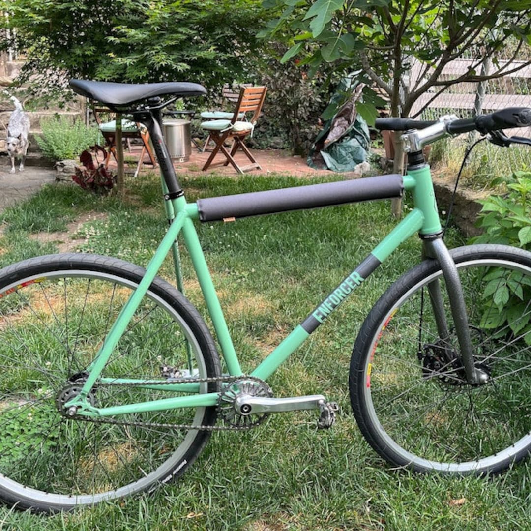 Bike Top Tube Protector Gray Nylon Cordura Fixed Gear Bike Polo Frame ...