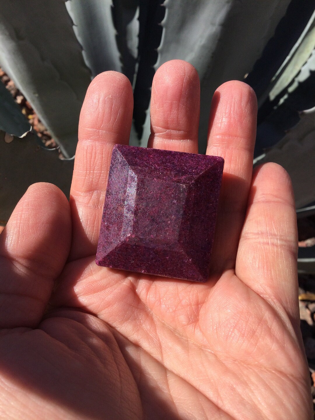 R9 Faceted Square Ruby Root Chakra Meditation Paperweight - Etsy