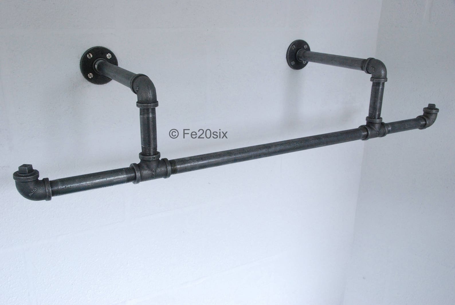 Industrial Pipe Clothes Rail, Wall Mounted Garment Rack by Fe20six - Etsy