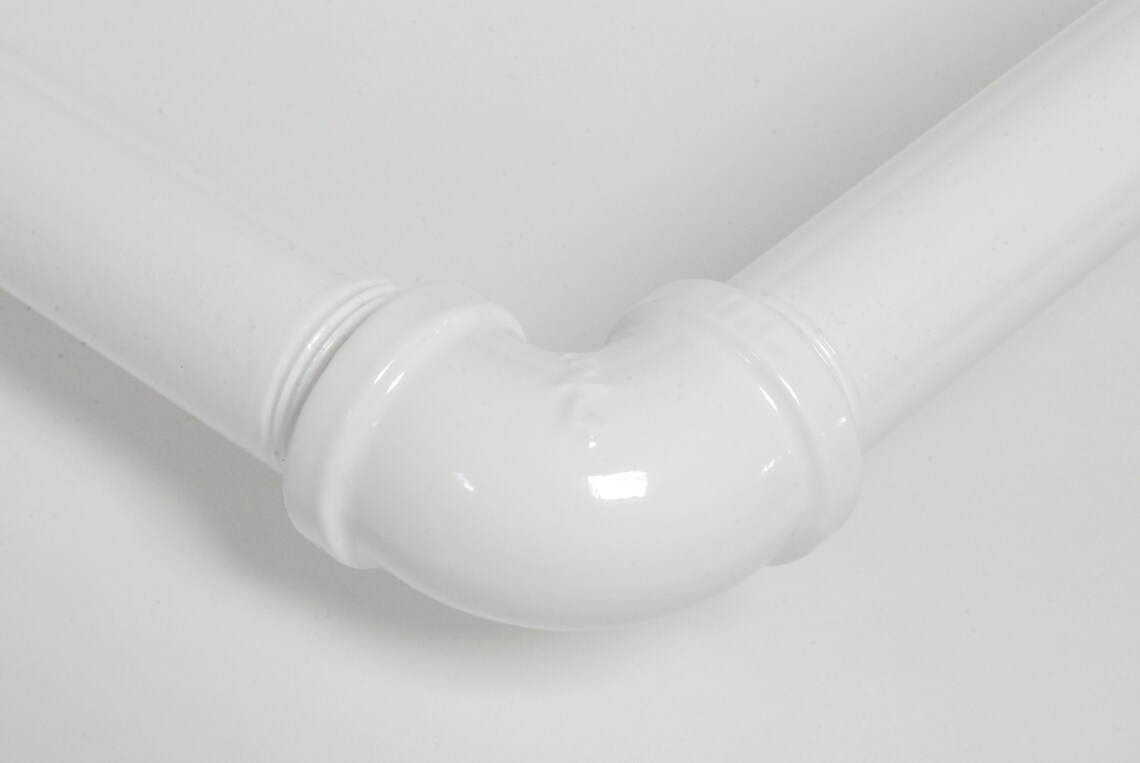 White Pipe Pipework Industrial Clothes Rail Rack Storage Wall Mounted ...