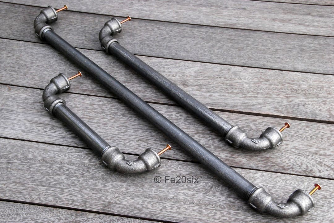 Pipe Pipework Industrial Furniture Cupboard Door Drawer Handle Handles ...