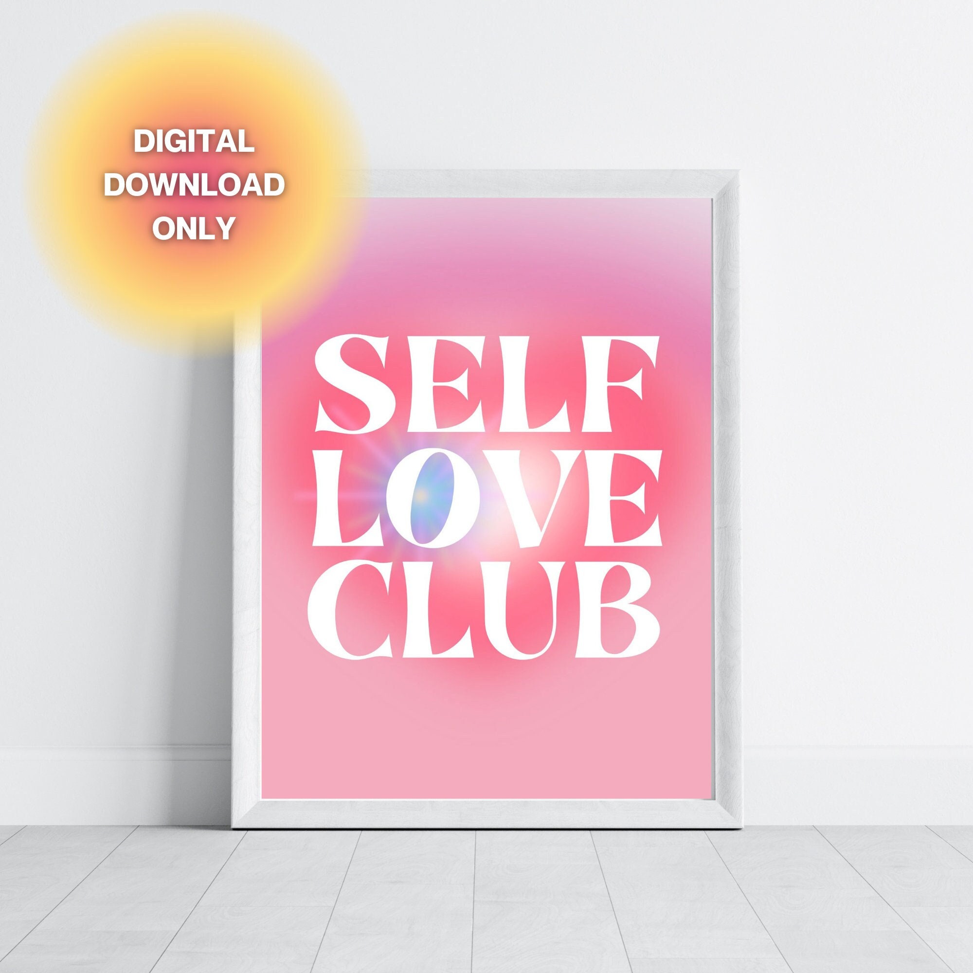 Self Love Club Poster Print | Positive Poster | Trendy Poster Self Love ...