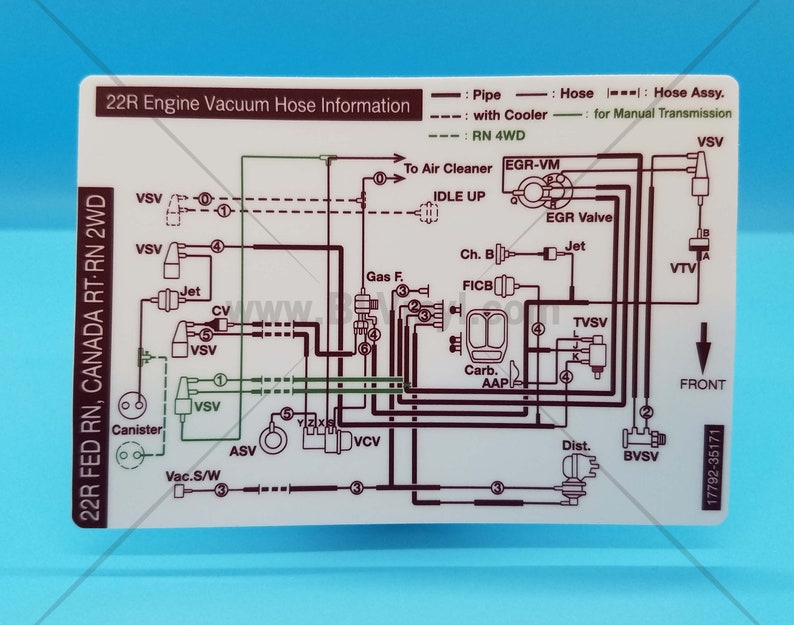 1982 22R Engine Vacuum Hose Information (FED RN 2WD) - Etsy