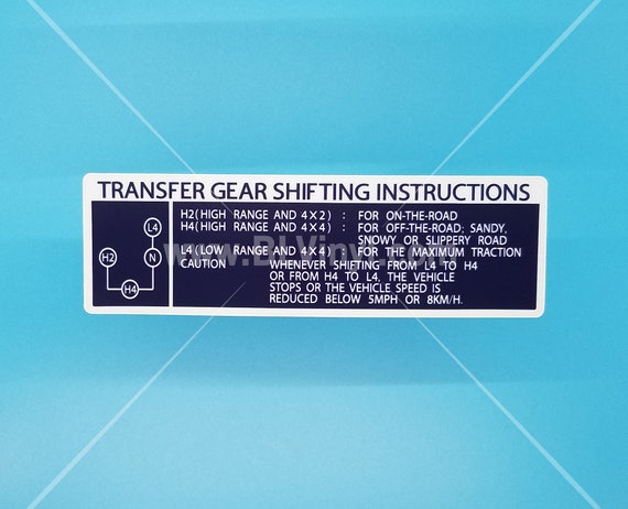 1979-83 Transfer Gear Shifting Instructions Decal | Etsy