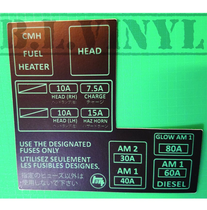 22R-RE Fuse Box Replacement Sticker (15A & 10A) - Etsy