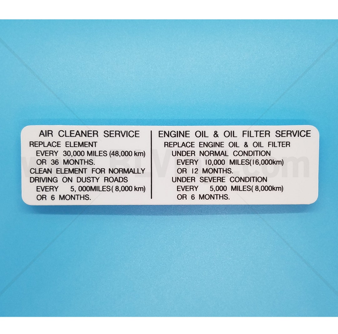 FJ80 Air Cleaner Service Decal - Etsy
