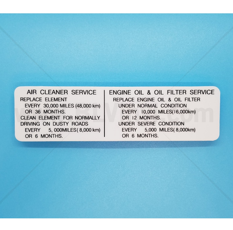 FJ80 Air Cleaner Service Decal - Etsy