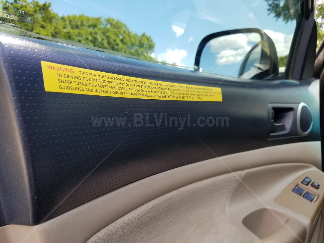 Multipurpose Vehicle Warning Sticker - Etsy