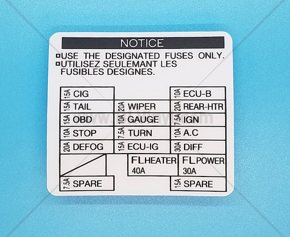 1997 Toyota 4runner Fuse Box Diagram