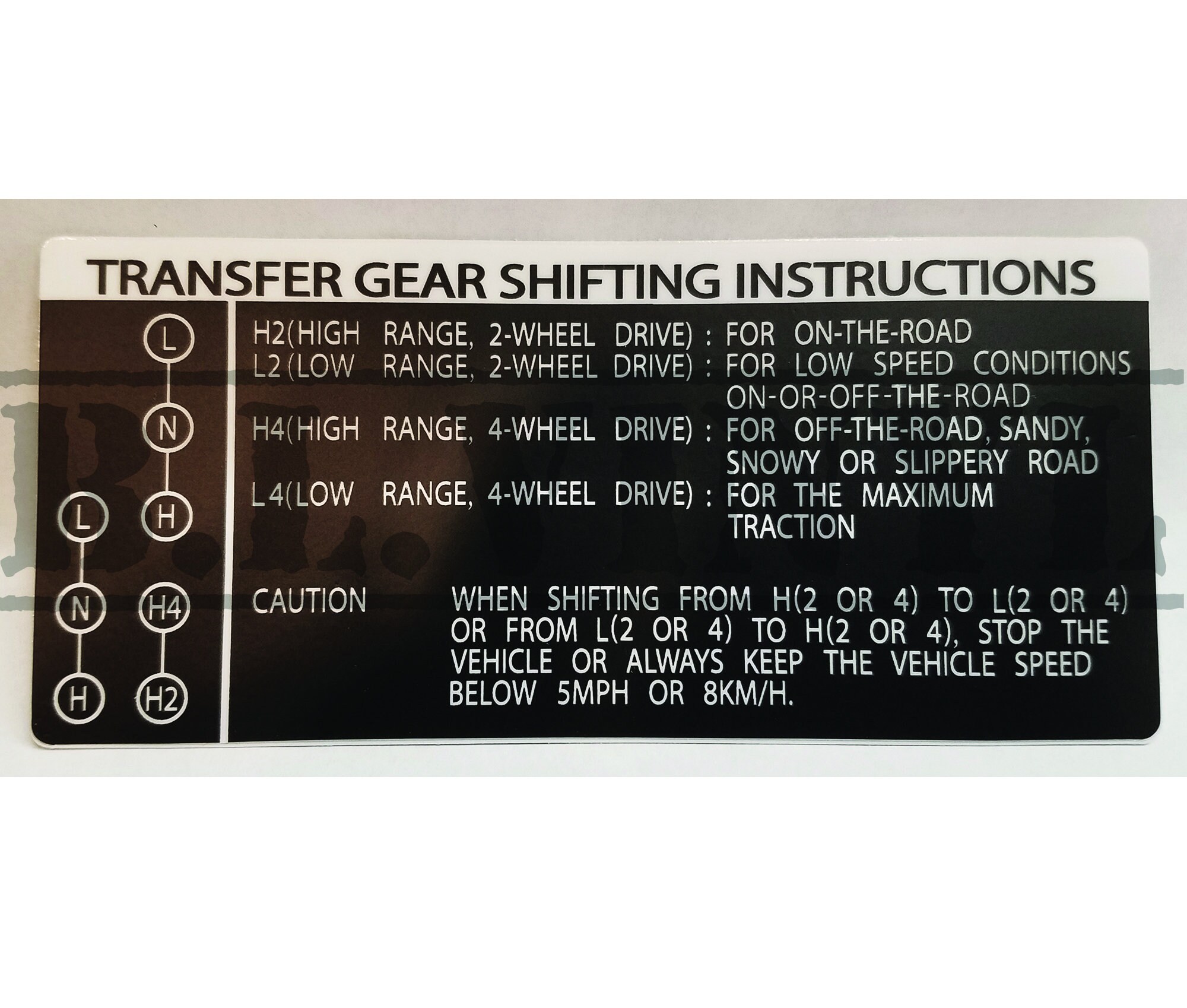 Crawler Transfer Gear Shifting Instructions Multiple Patterns | Etsy