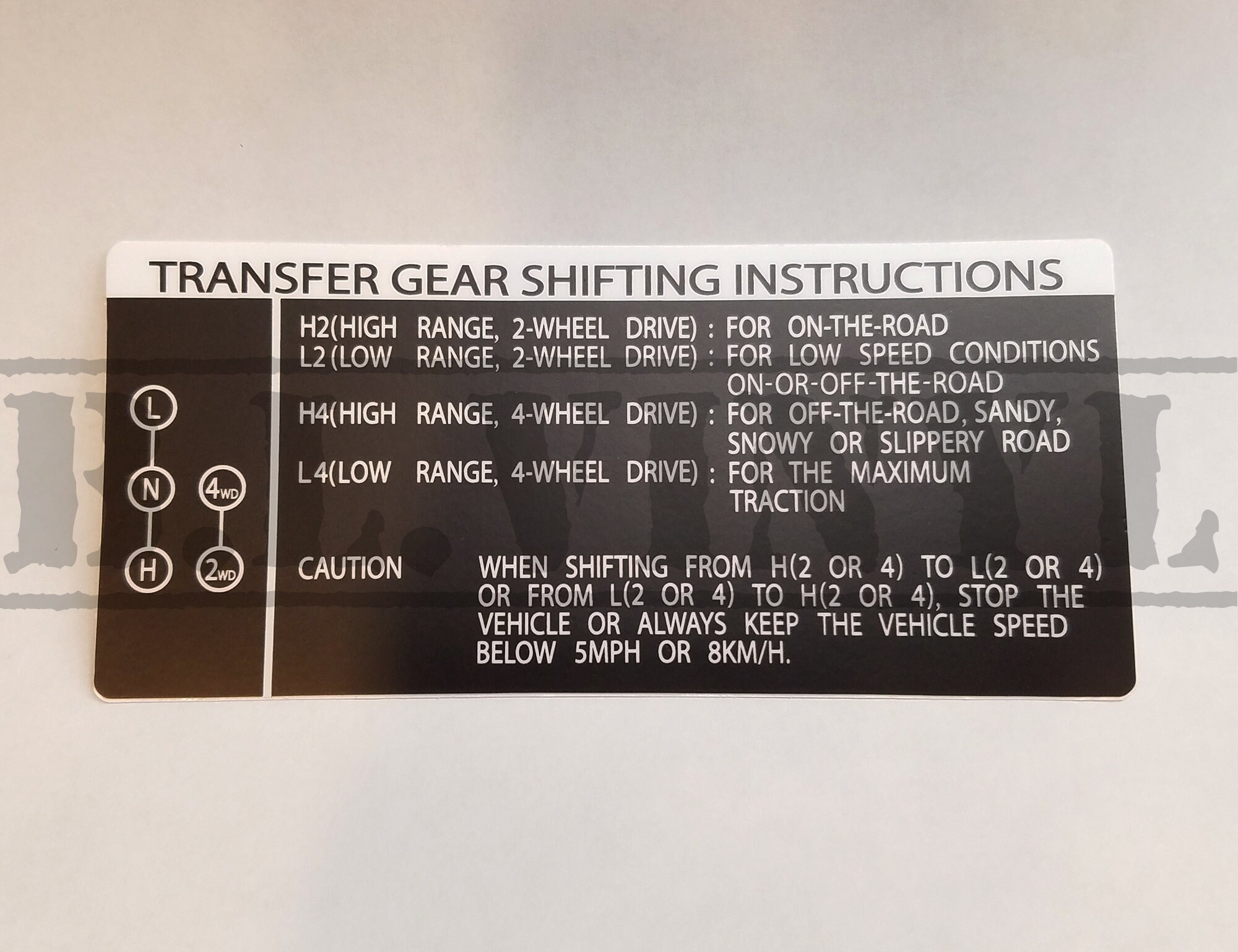 Crawler Transfer Gear Shifting Instructions Multiple Patterns | Etsy