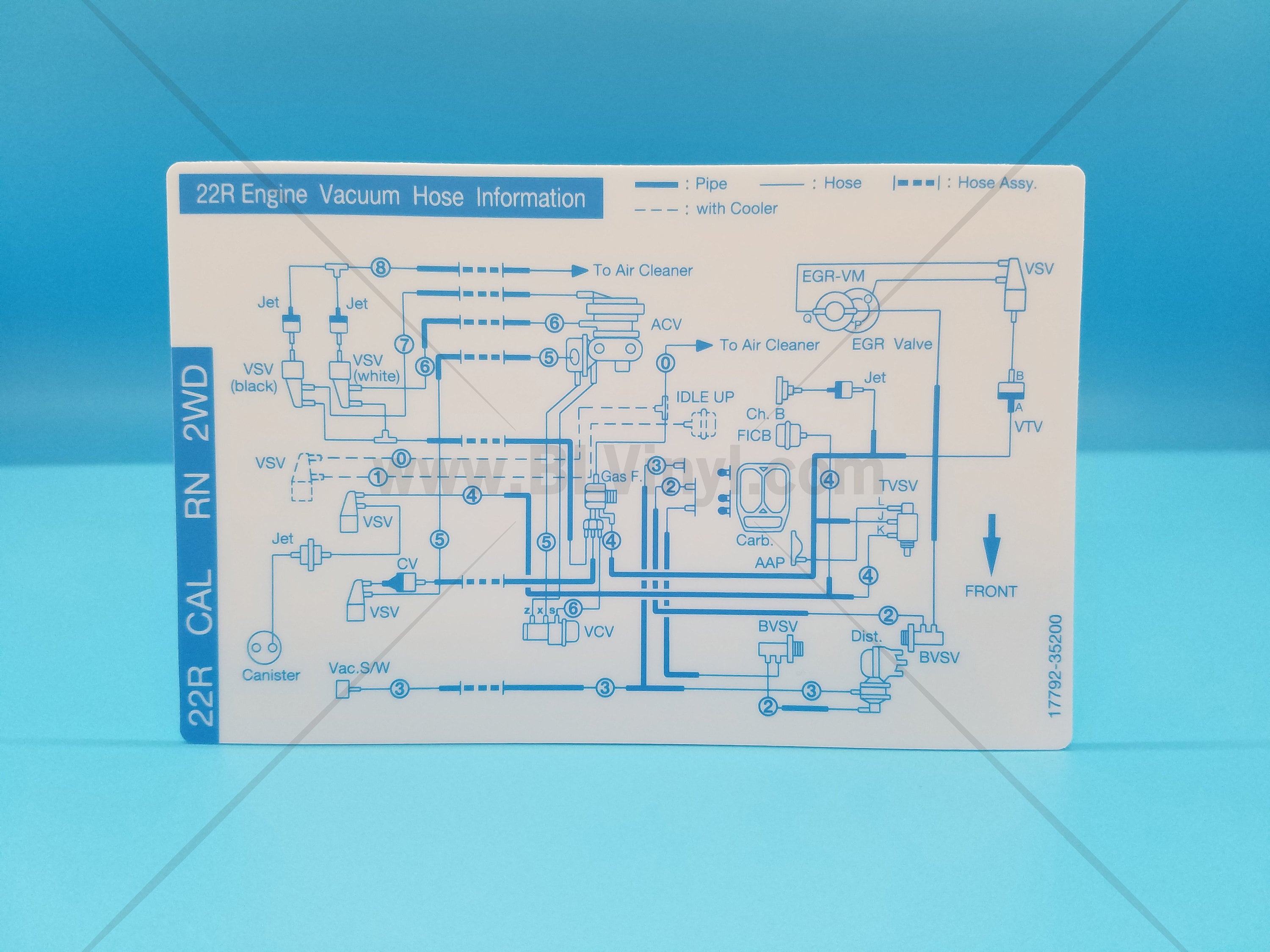 1982 22R Engine Vacuum Hose Information (CAL RN 2WD) - Etsy