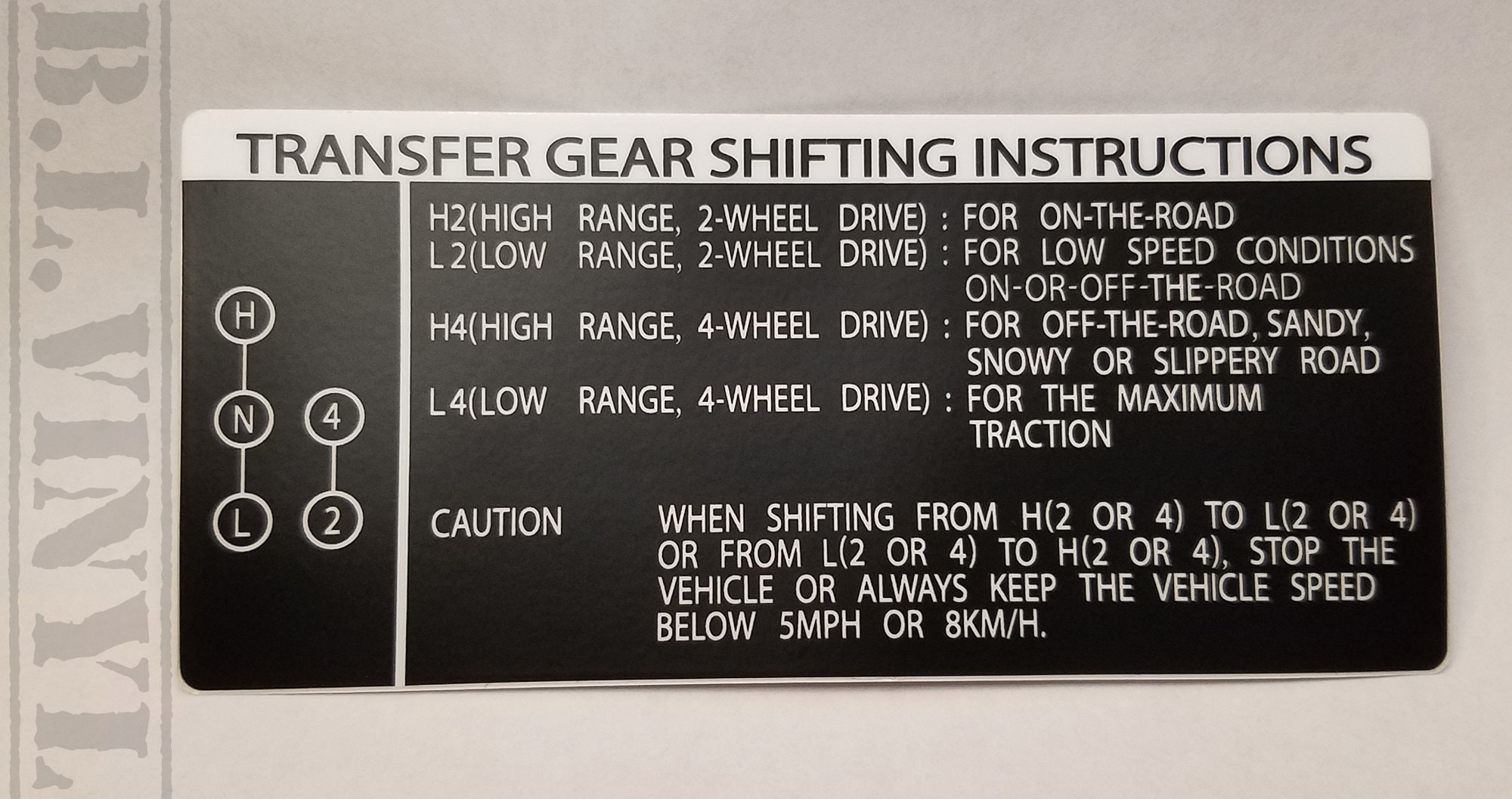 Crawler Transfer Gear Shifting Instructions Multiple Patterns | Etsy