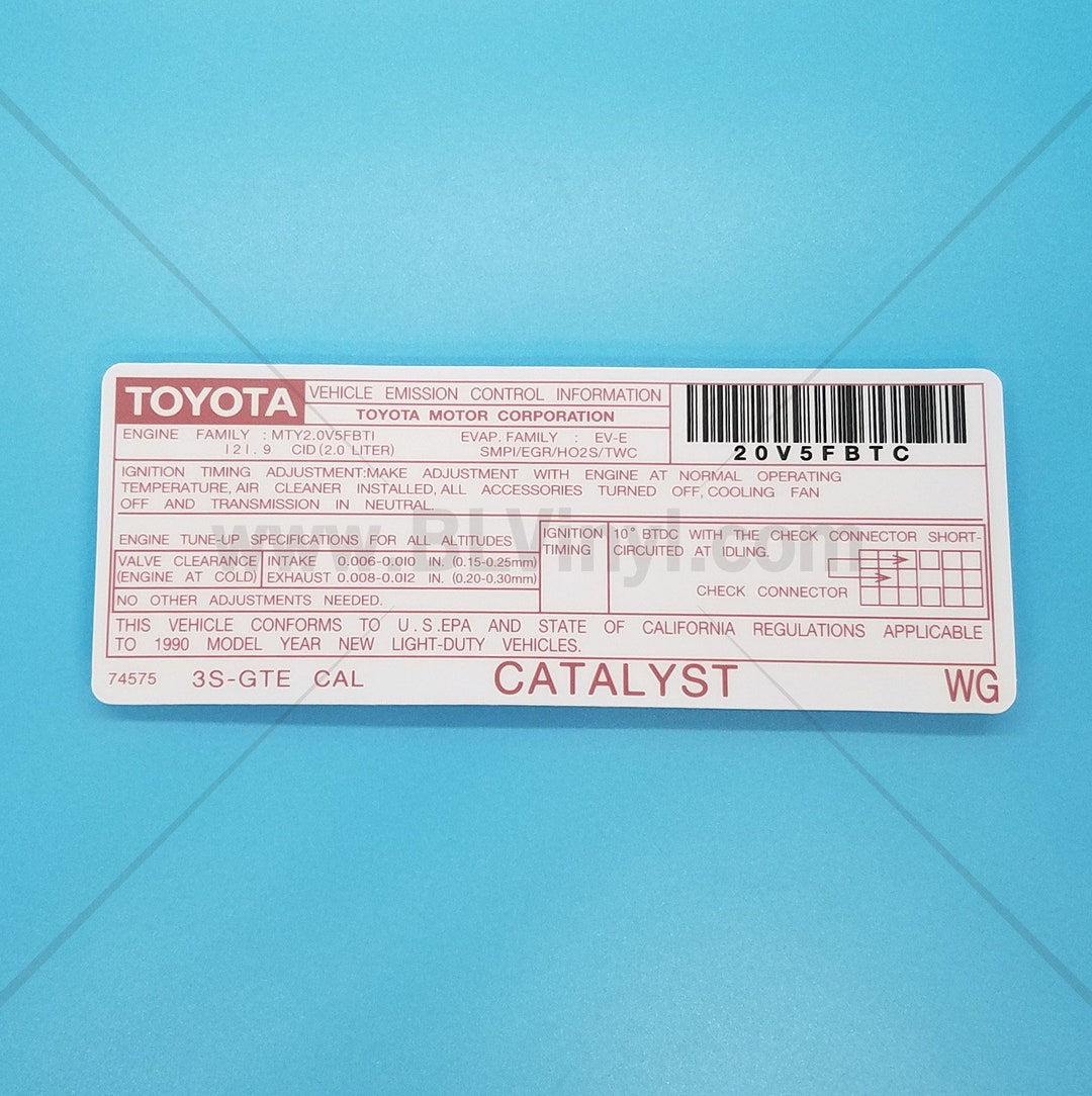 1990 3S-GTE CAL Vehicle Emission Control Information (celica All-trac ...