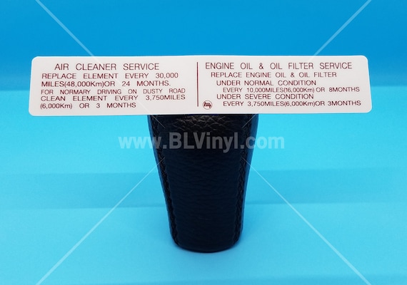 22R Air Cleaner Service Decal | Etsy