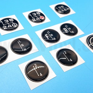 White 24mm Shift Pattern Decal, With Optional Triple Sticks (flat ...