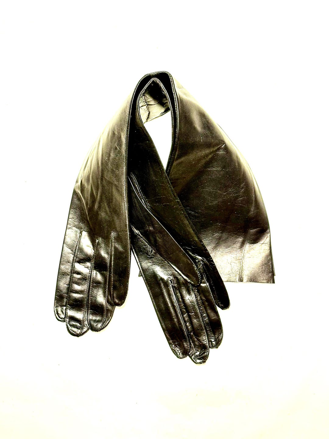 Black Kid Leather Opera Gloves ~ Size 6 1/2 - Etsy