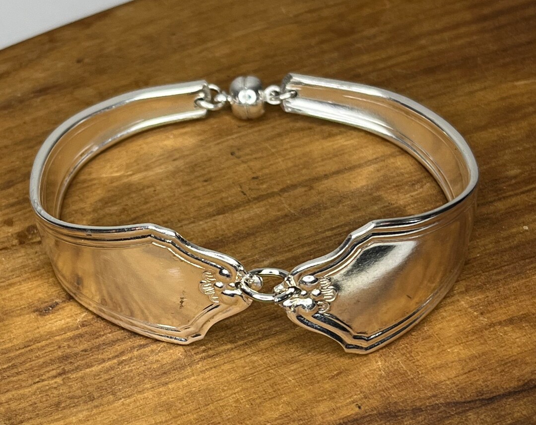 Silver Bracelet Silver Spoon Handle Bracelet Custom Hand Stamped Saying ...